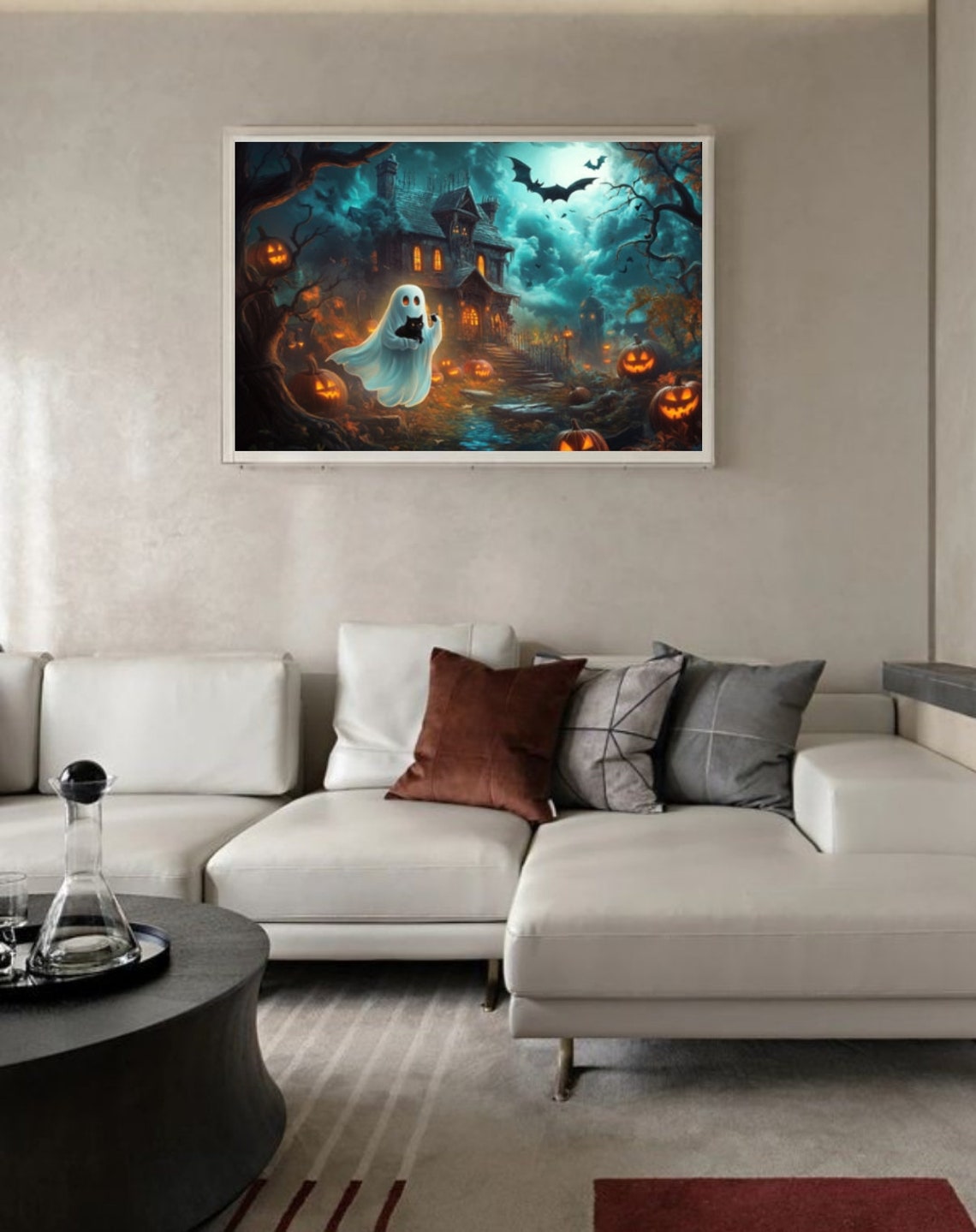 Ghost Print, Haunted Mansion Halloween Print, Halloween Wall Art ...