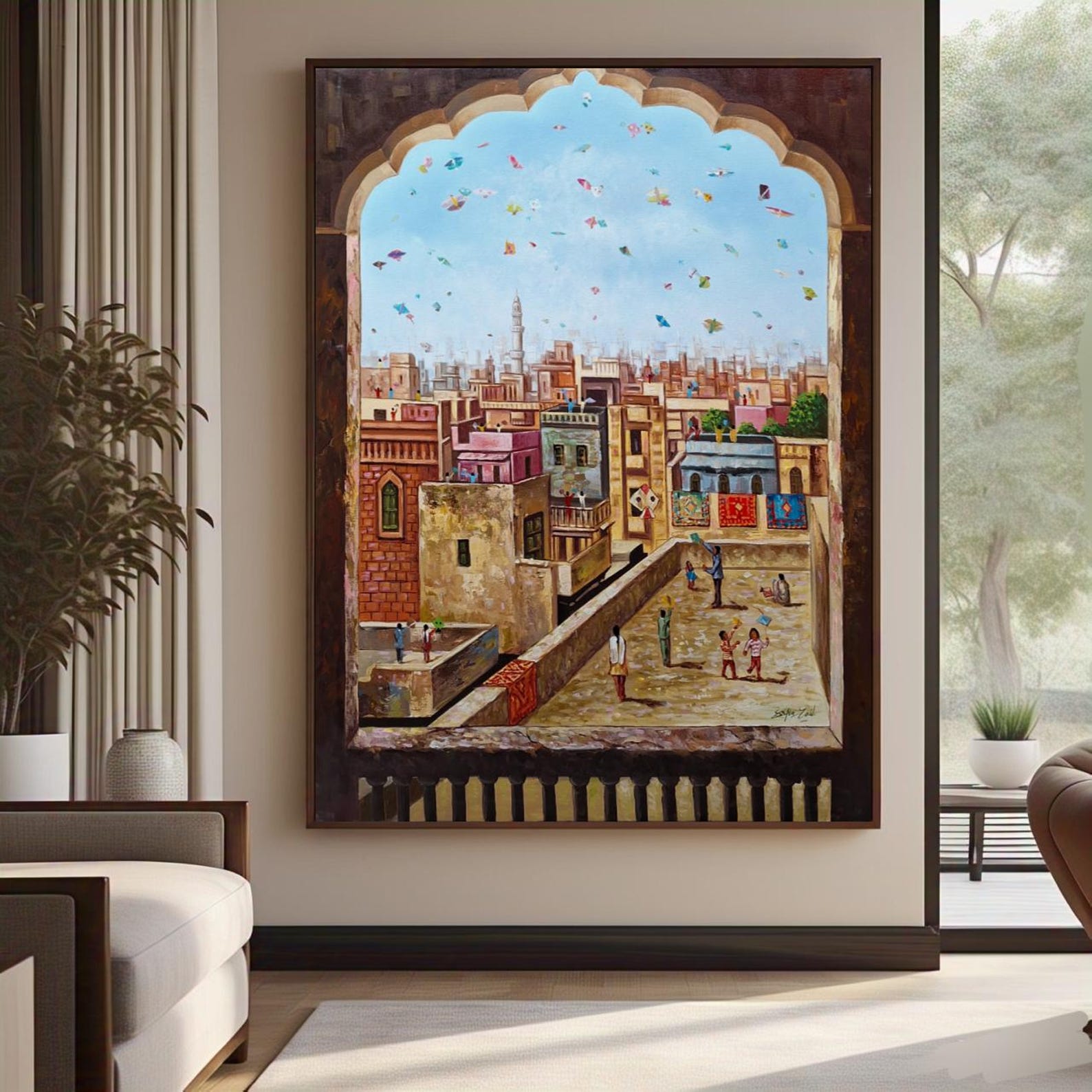 Indian Pakistani Art Painting for South Asian Art Lovers -indian Wall ...