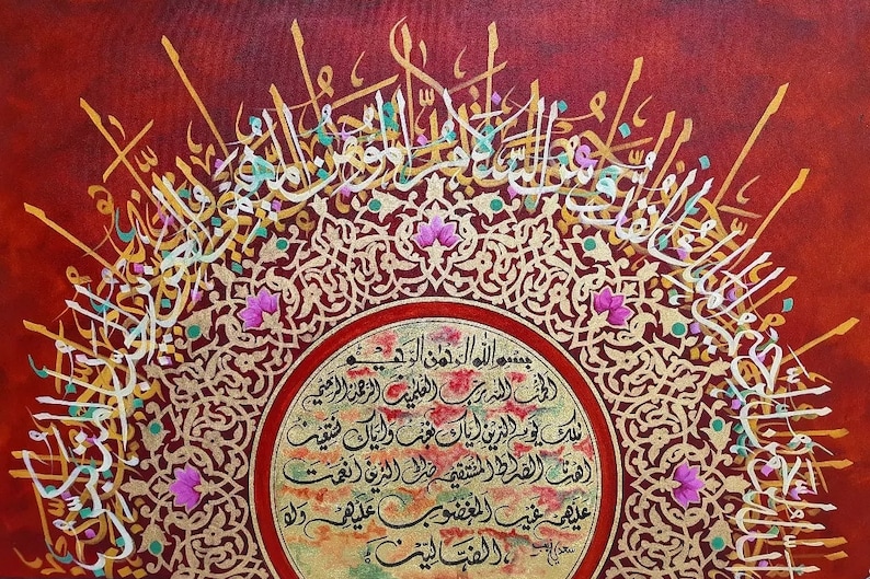 Islamic Wall Art Original Artwork Oil Painting| Muslim Wall Art Islamic ...