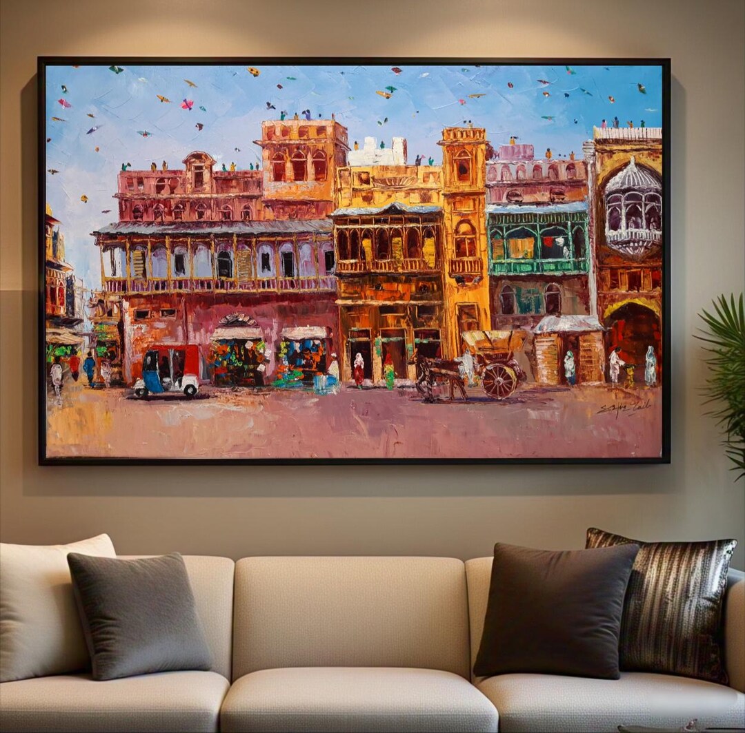 Basant Indian Painting -pakistani Art Original Oil Painting on Canvas ...