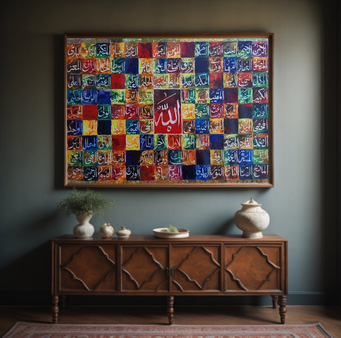 Islamic Wall Art Original Artwork Oil Painting Muslim Wall - Etsy