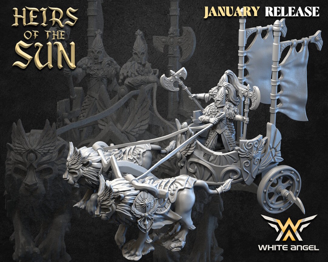 Chariot of Lions, Heirs of the Sun, White Angel Miniatures - Etsy