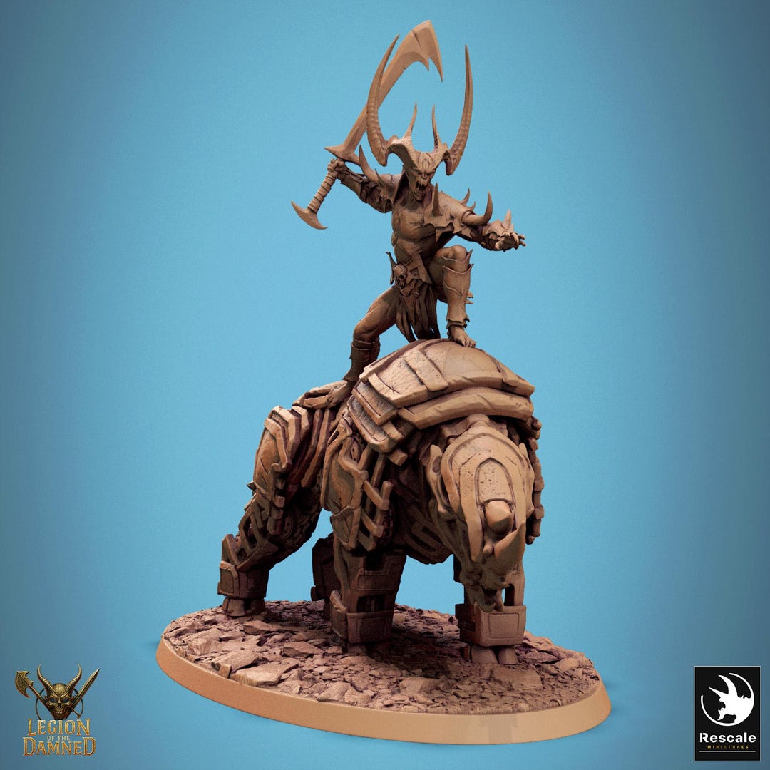 Pack Iron Hell Rider Mounted, Legion of the Damned, Rescale Miniatures ...