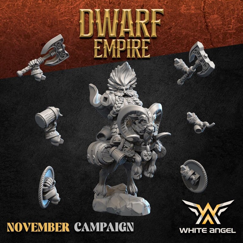Dwarf Goat Commander, Dwarf Empire, White Angel Miniatures - Etsy UK