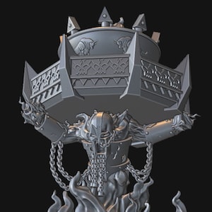 Meshymesh Evil Dwarf Fire Elemental Demon Sorcerer on Palanquin Unit ...