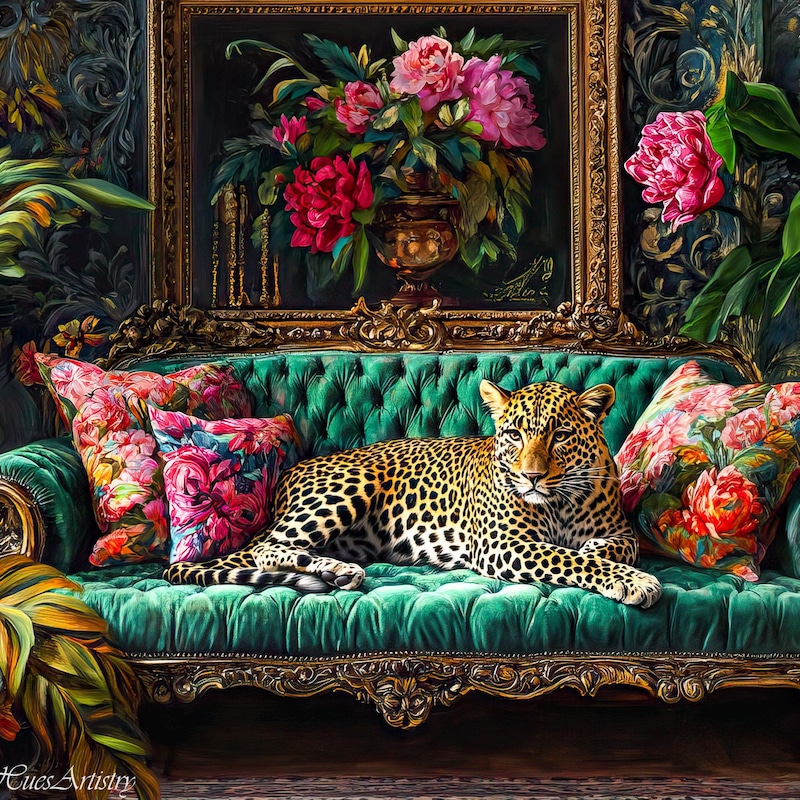 Leopard Sofa Wall Art - Etsy