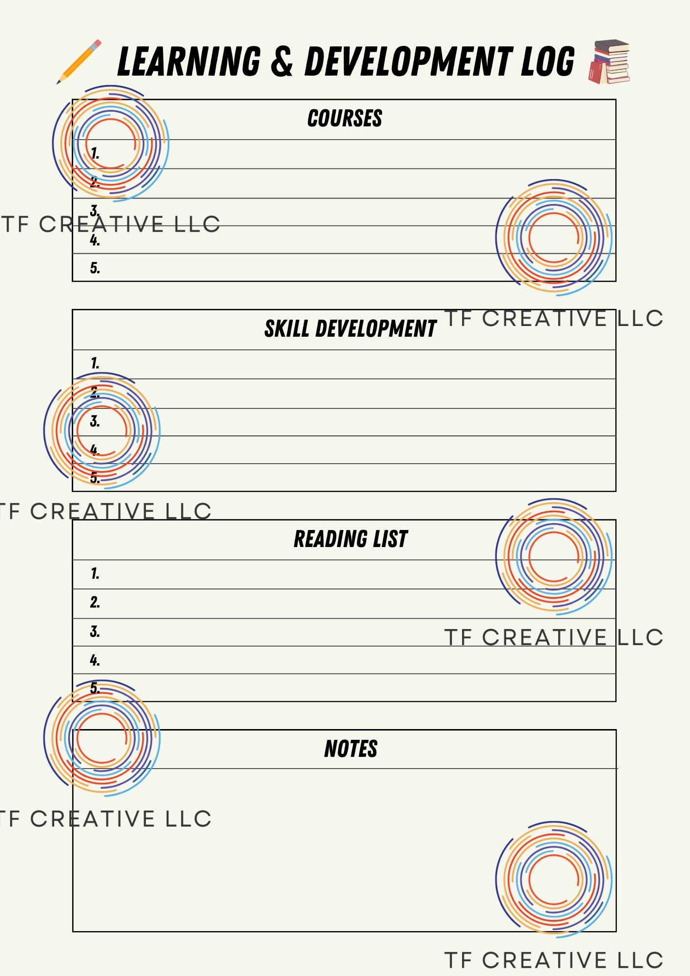 Printable Learning & Development Log - Etsy