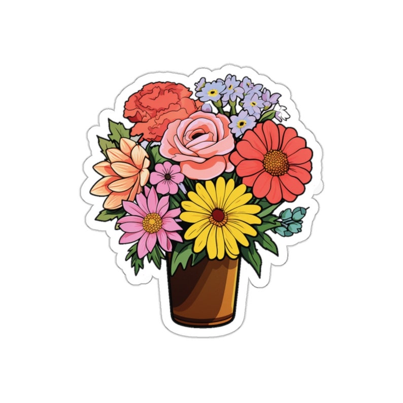 Flower Bouquet Sticker - Etsy