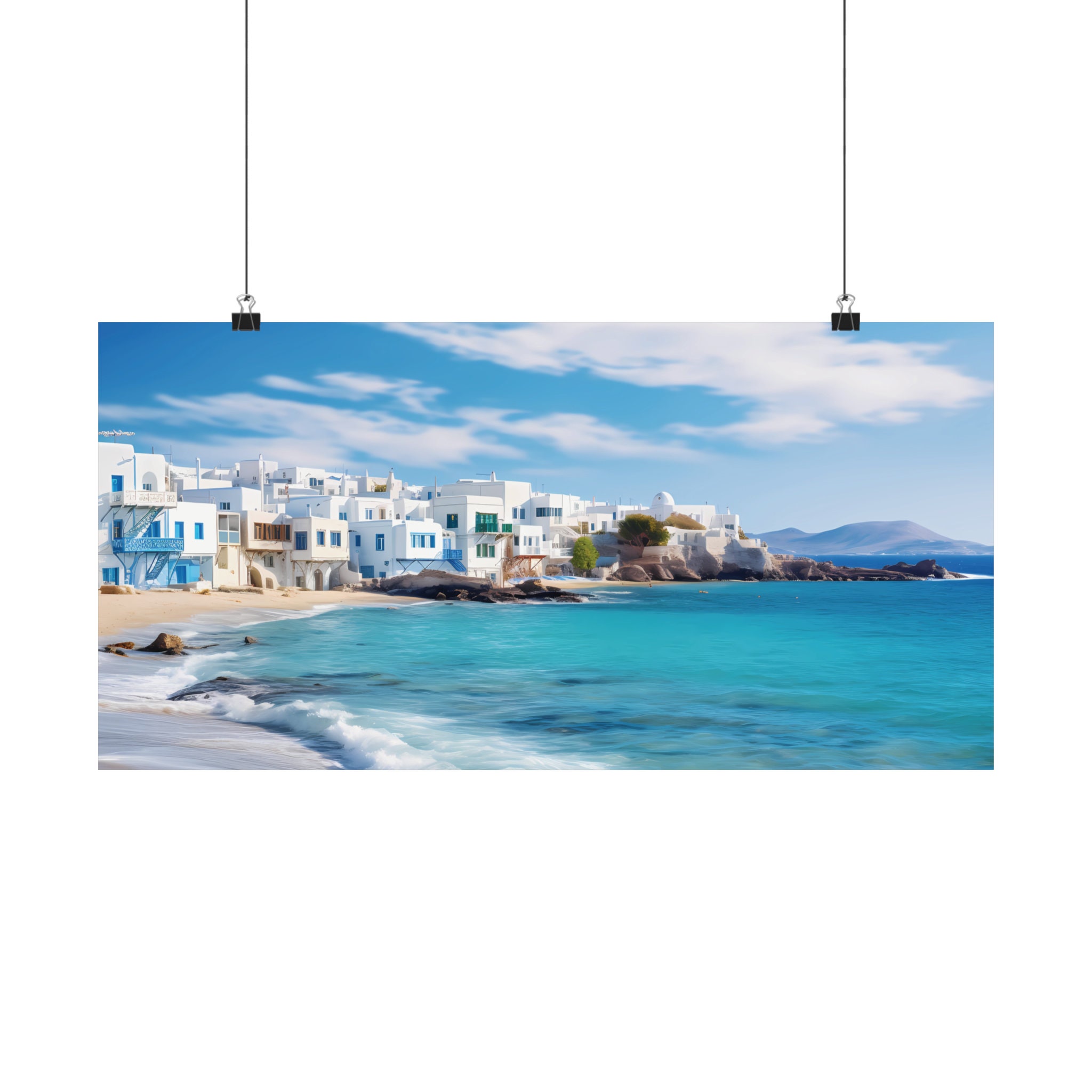 Mykonos, Greece Beachfront Poster - Etsy