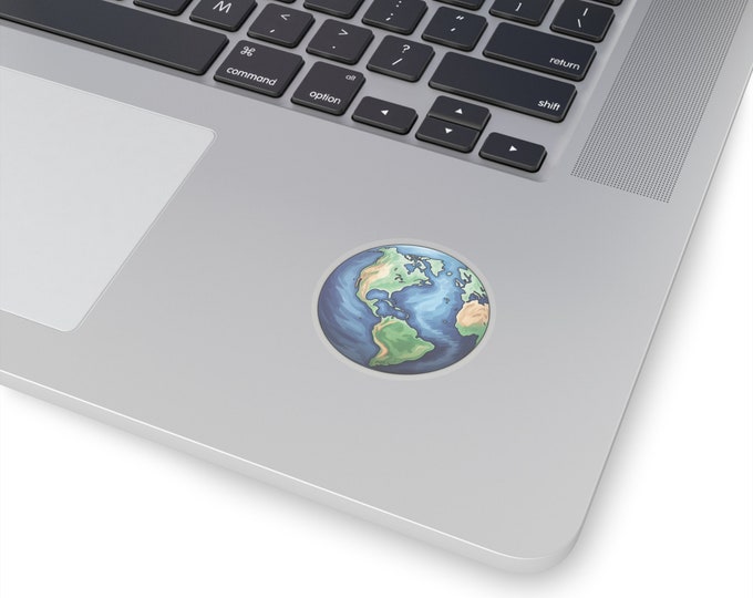 Cute Earth Sticker Kawaii Vinyl Laptop Sticker Planet Water Bottle ...