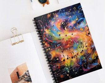Spiral Notebook let the Music Heal You, 118 Ruled Line Pages Designer ...