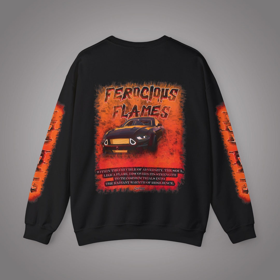 Mustang X Ferocious Flames Oversize Sweater Ford, Mustang, Horsepower ...