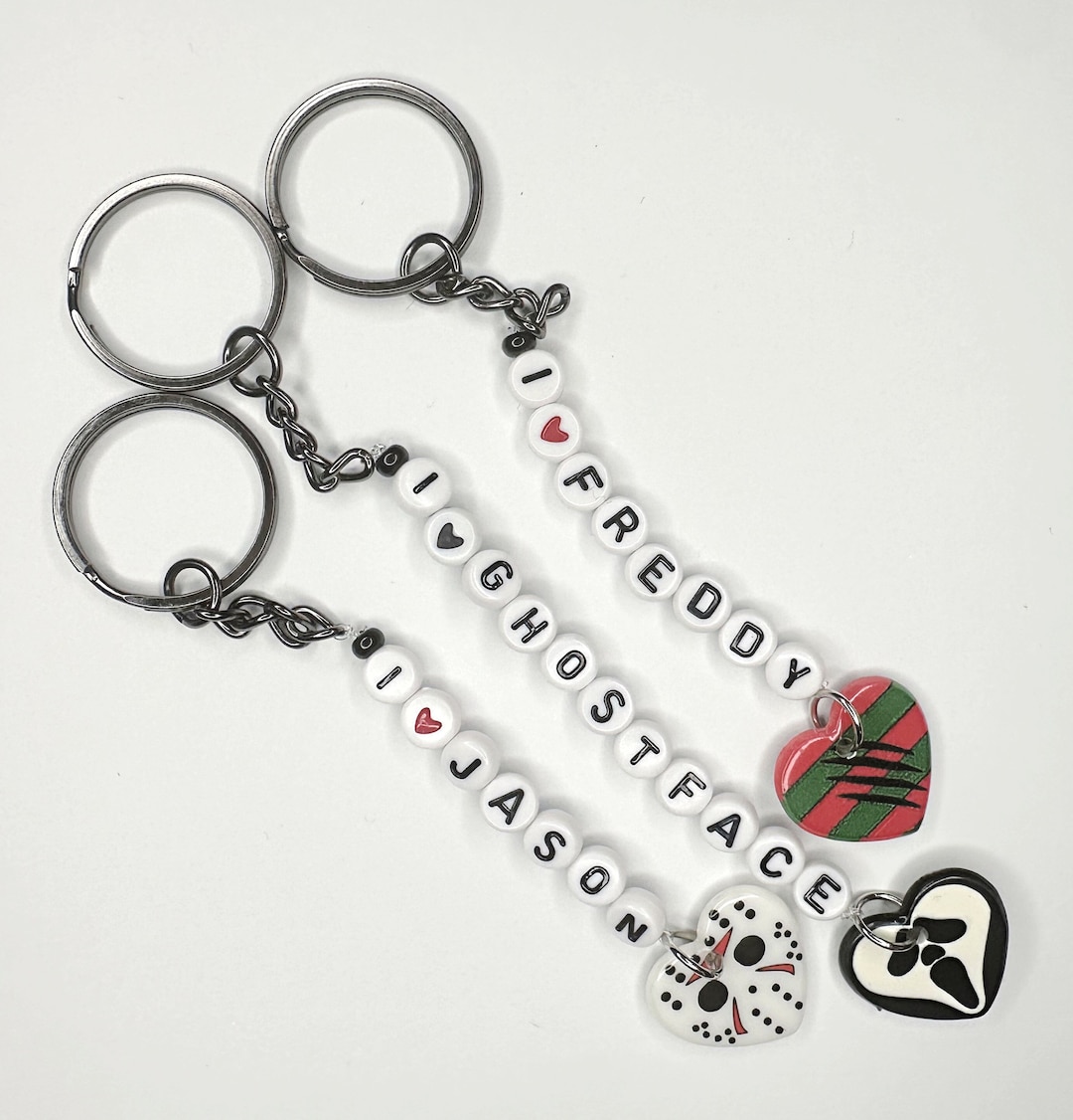 Horror Character Keychain, I Love Horror, Slasher Character Keychain ...