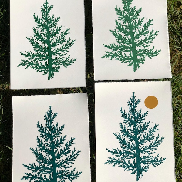 Linocut Pinecone - Etsy