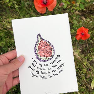 Linocut Fig Tree Analogy Sylvia Plath Quote Art Print Unframed Original ...
