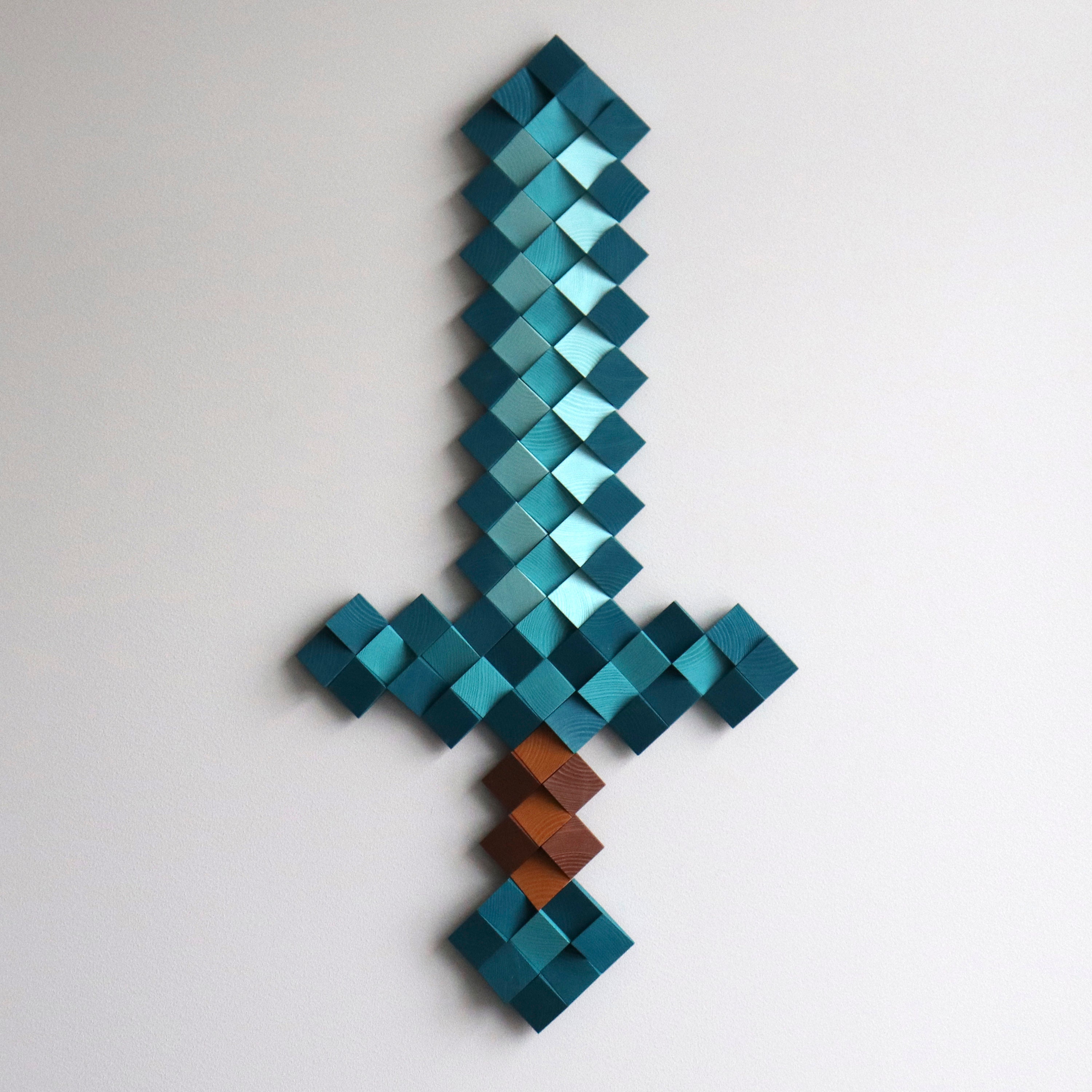 Minecraft Wall Art diamond Sword Gaming Room Art Kids Wall Art Boys ...