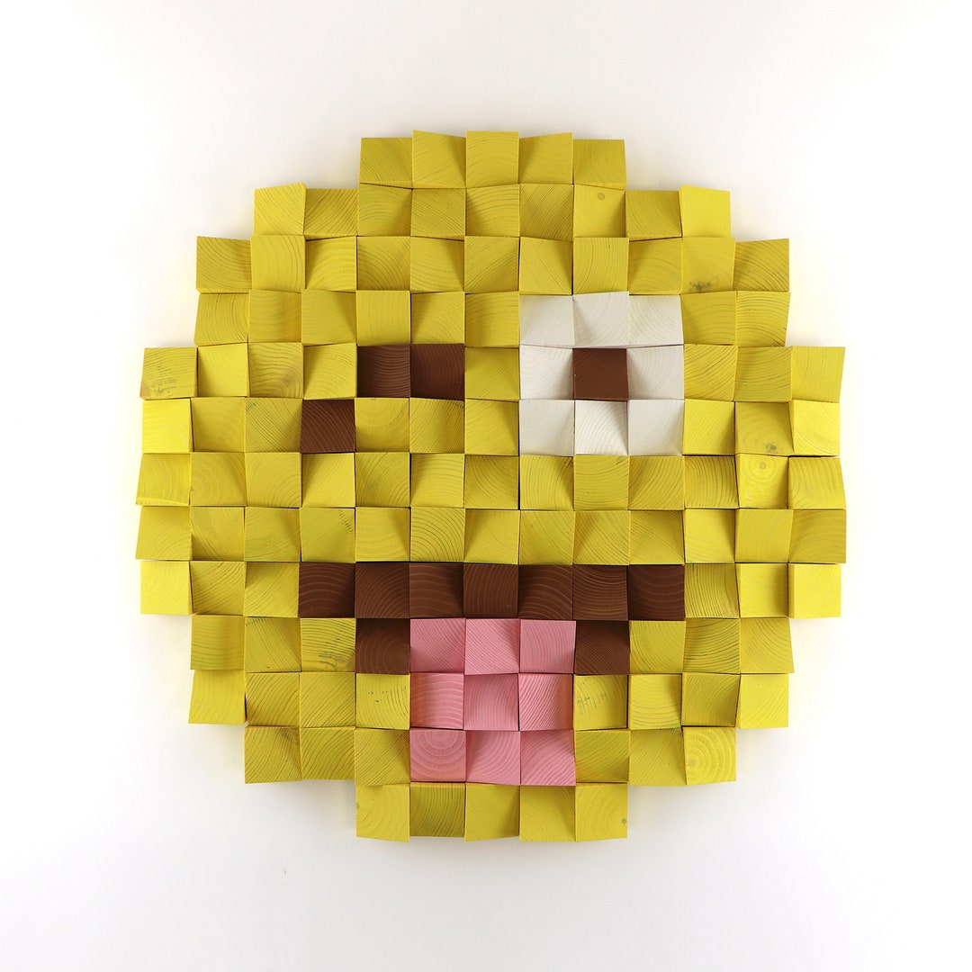 Cool Wall Art "winking Face With Tongue" - Mosaic Wall Art - 3D Wood ...
