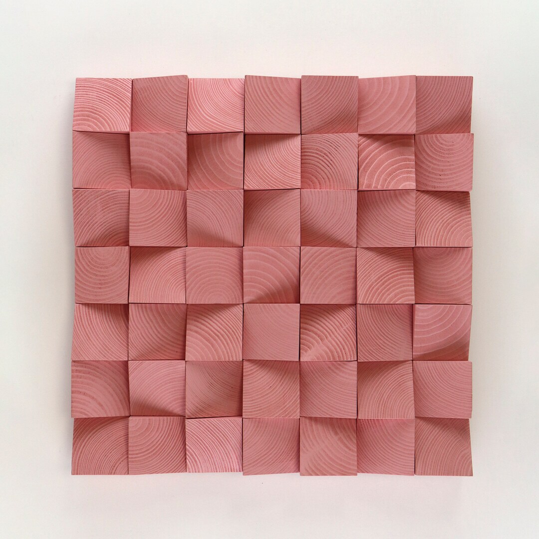 3D Wall Art "light Pink" - Geometric Wall Art - Light Pink Wall Art ...