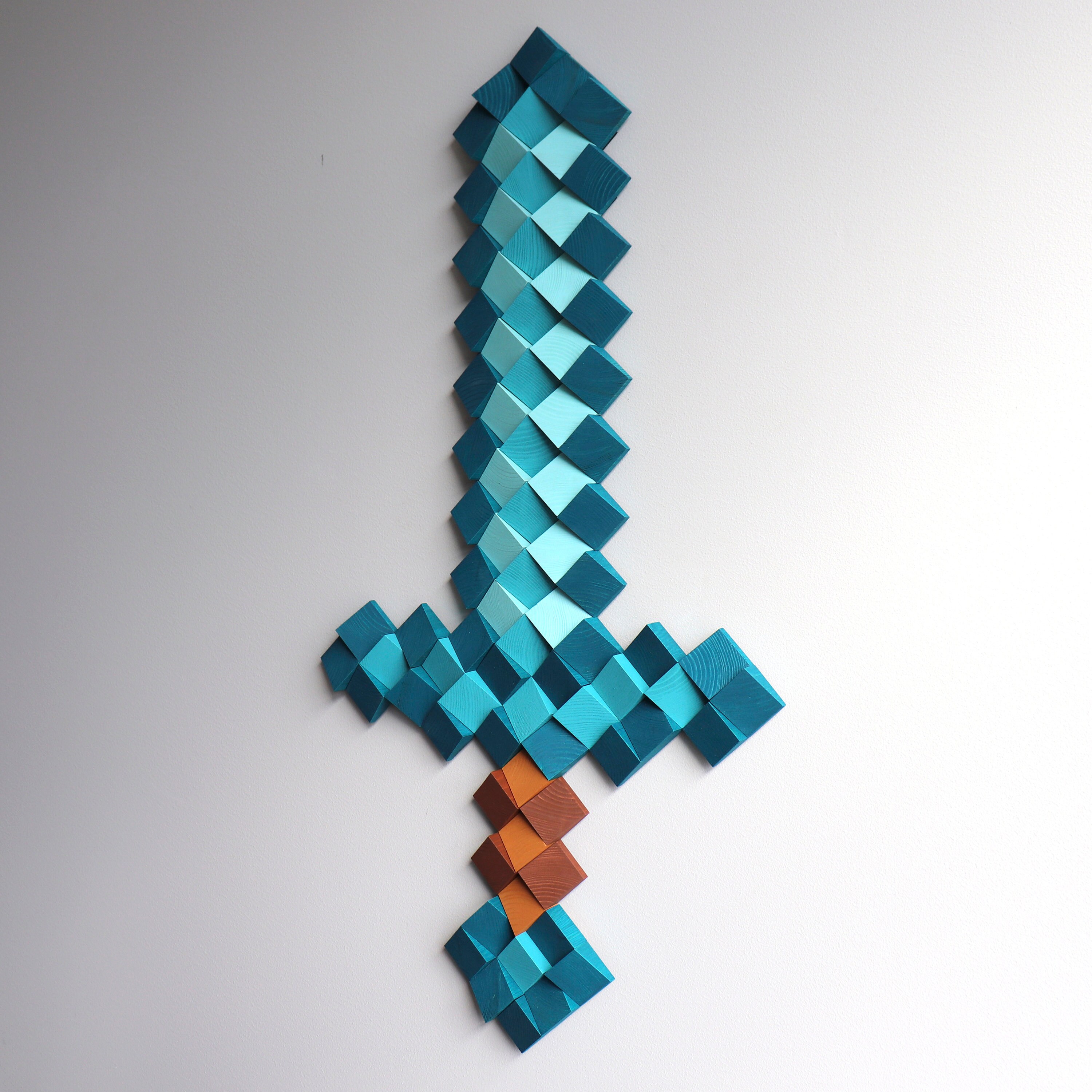 Minecraft Wall Art diamond Sword Gaming Room Art Kids Wall Art Boys ...