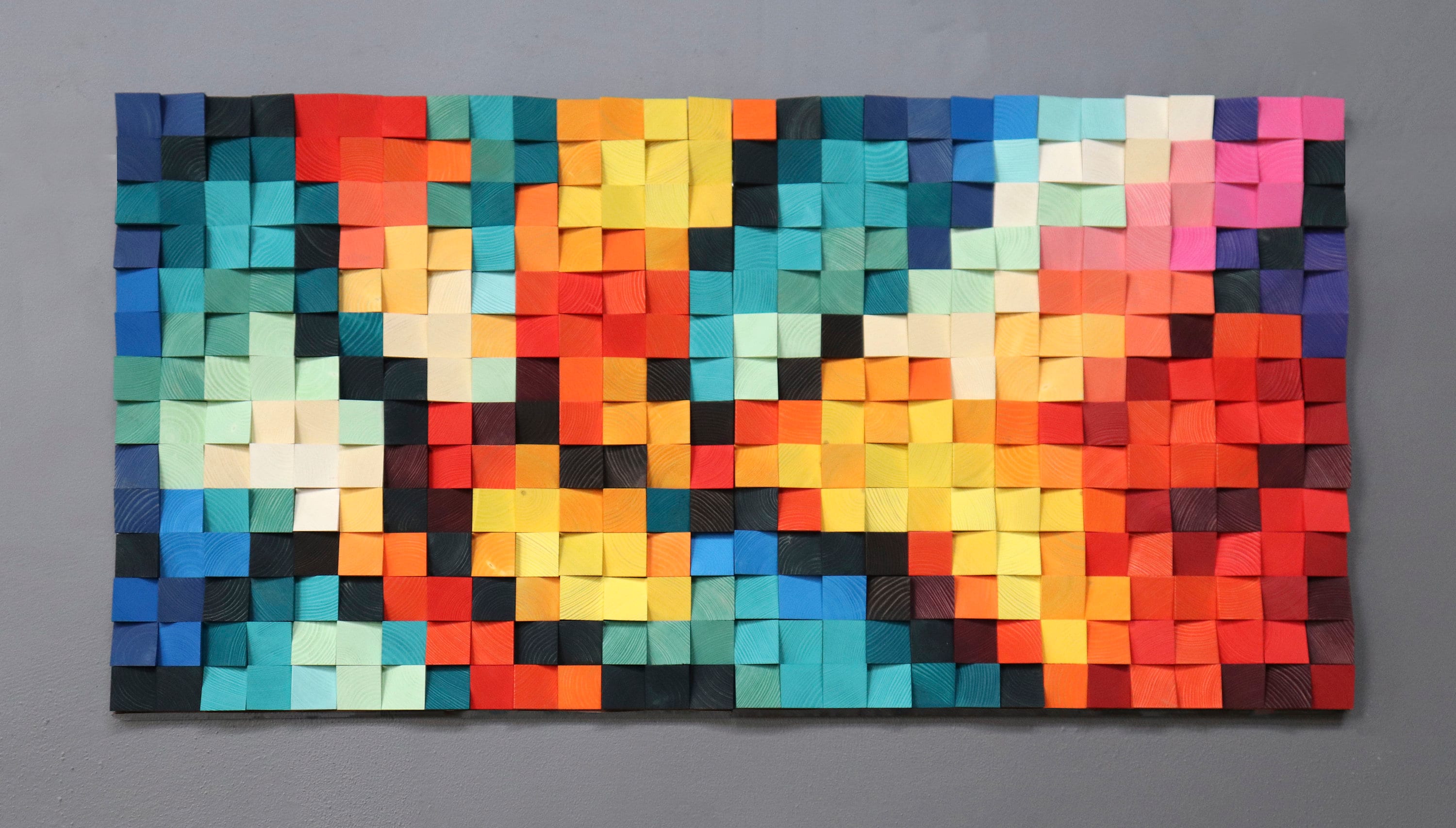 Mosaic Wood Wall Art – Abstract Painting, Sound Diffuser - Etsy