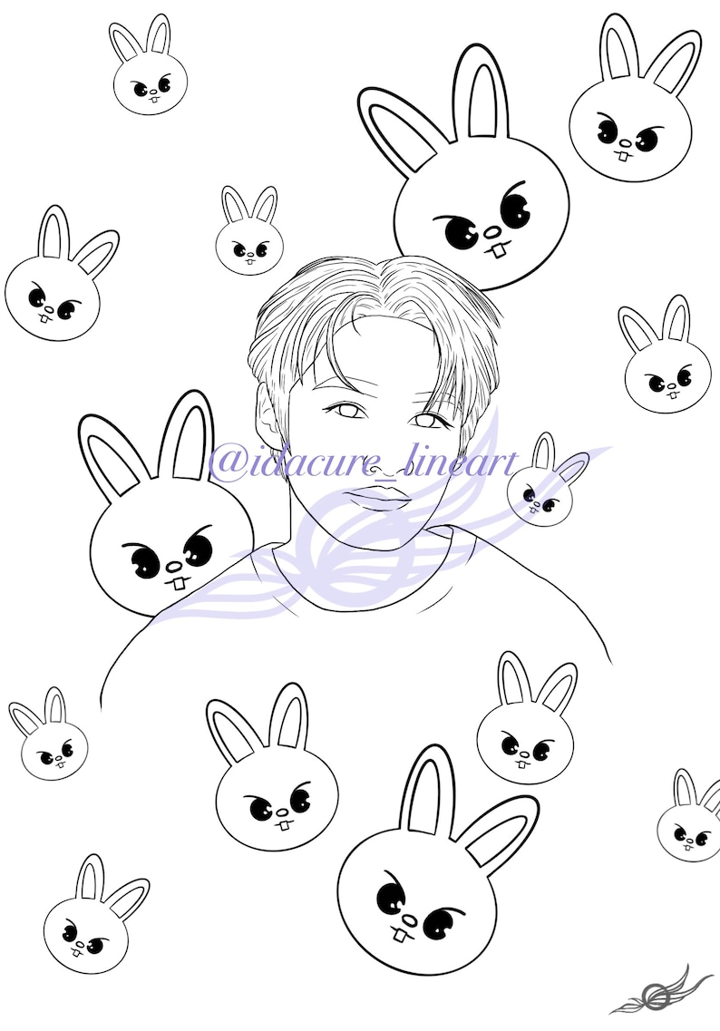 KPOP Coloring Book - Stray Kids Lee Know Version, Printable Version - Etsy