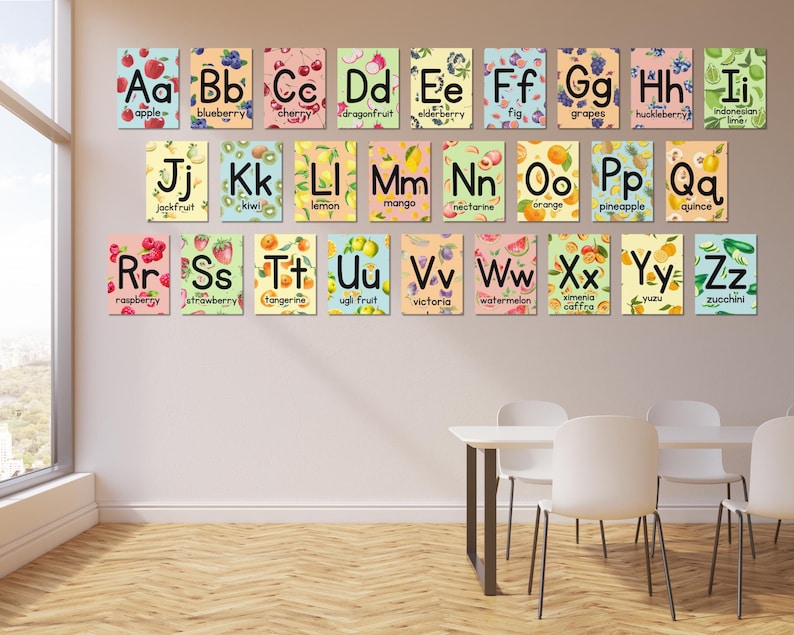 Fruit | Alphabet Printable Classroom or Bedroom Wall Decor | PNG - Etsy