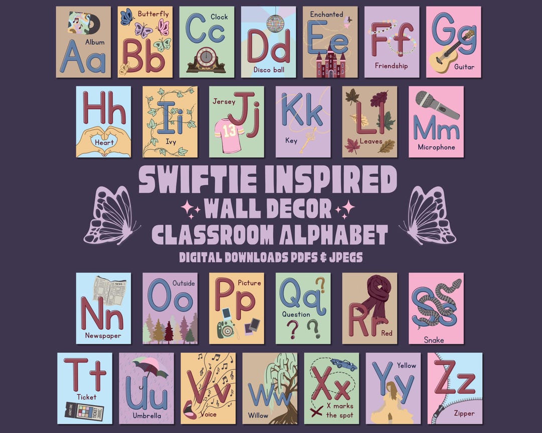 Swiftie-inspired in Our Alphabet Era Printable Classroom or Bedroom ...