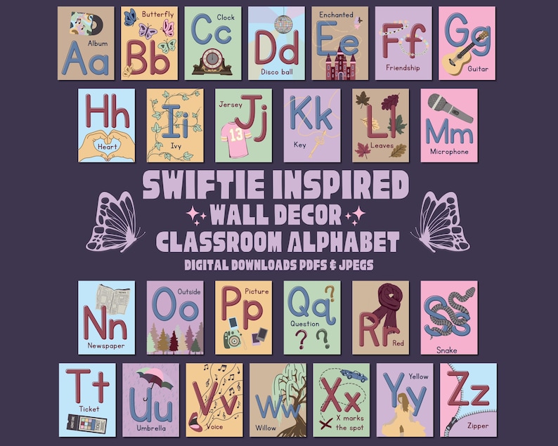 Swiftie-inspired in Our Alphabet Era Printable Classroom or Bedroom ...