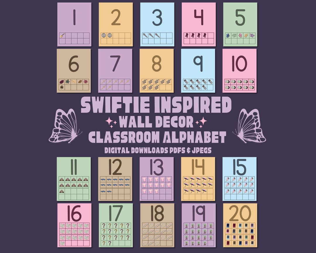 Swiftie-inspired in Our Counting Era Printable Classroom Ten Frames ...