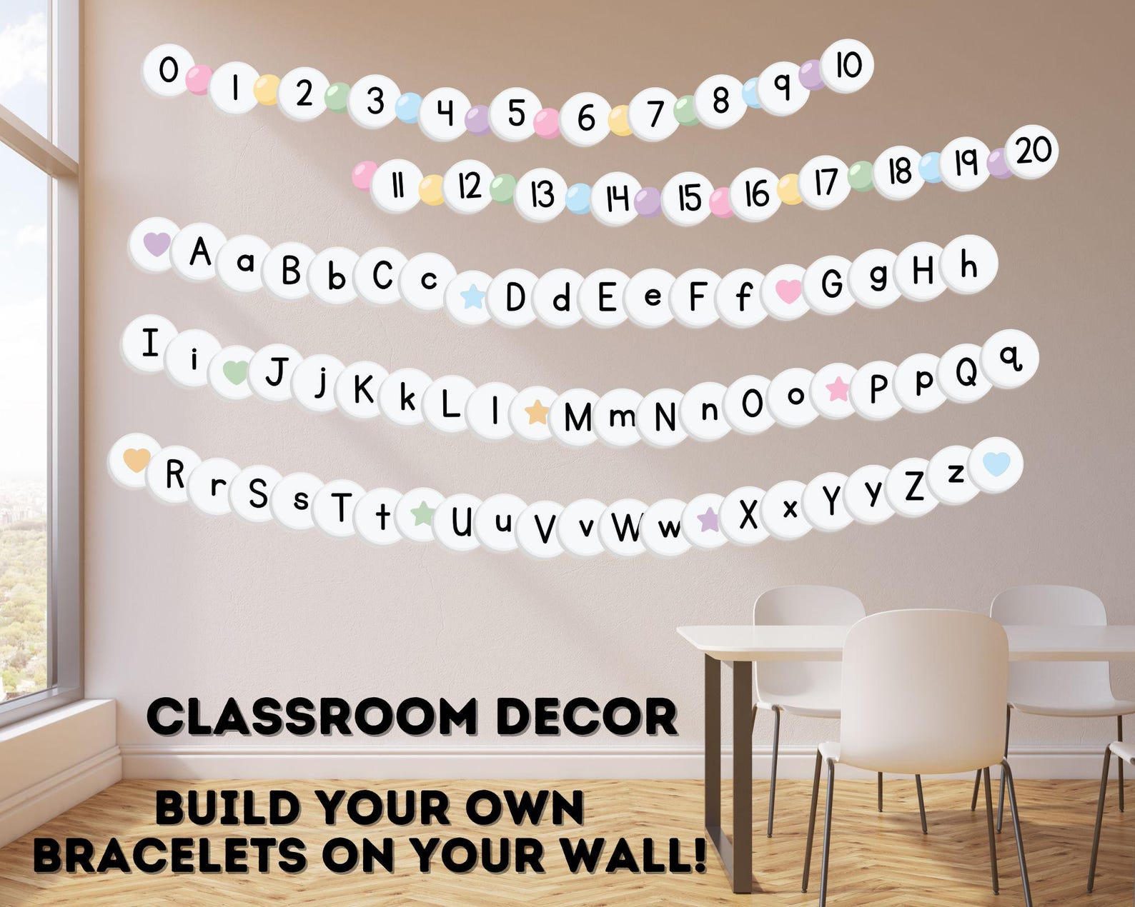 Printable Friendship Bracelet Beads: Alphabet & Numbers (88 PNG Files ...