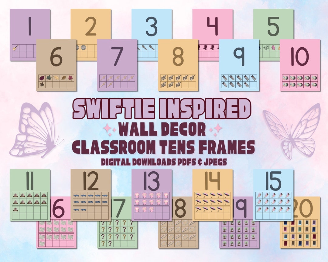Swiftie-inspired in Our Counting Era Printable Classroom Ten Frames ...