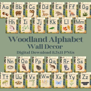 Woodland Animals | Alphabet Printable Classroom or Bedroom Wall Decor ...