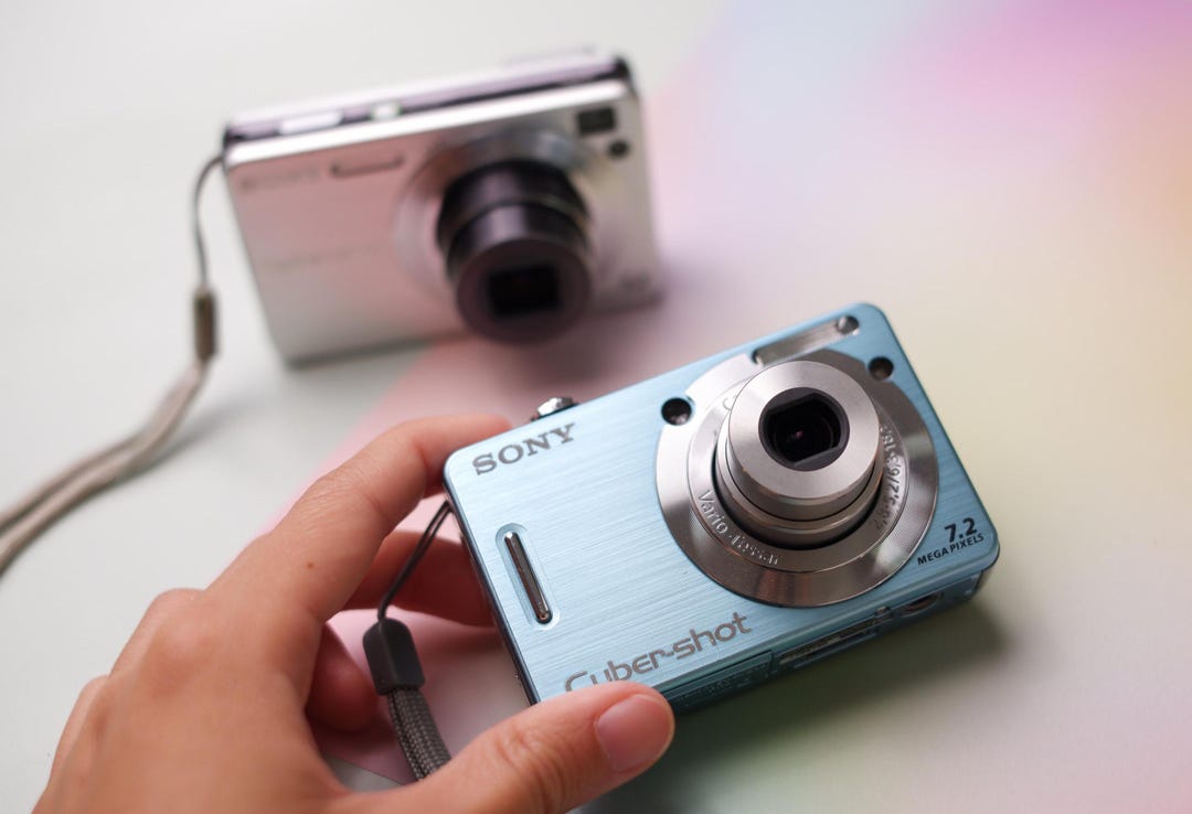 Sony Blue DSC-W55 Silver W-120 Cyber-shot TESTED Vintage Digital Camera ...