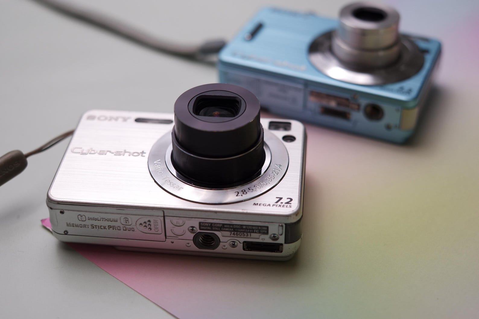 Sony Blue DSC-W55 Silver W-120 Cyber-shot TESTED Vintage Digital Camera ...