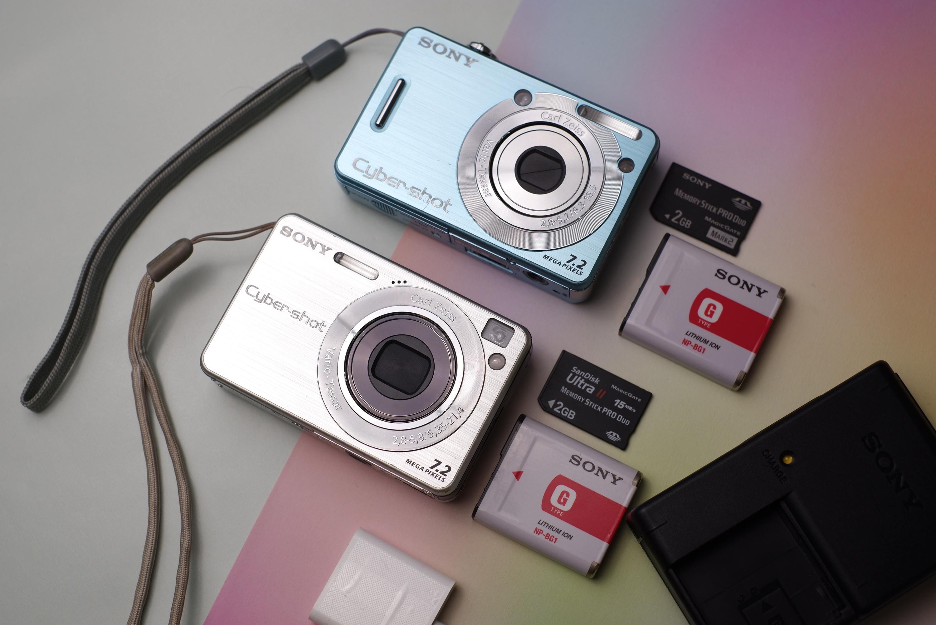 Sony Blue DSC-W55 Silver W-120 Cyber-shot TESTED Vintage Digital Camera ...