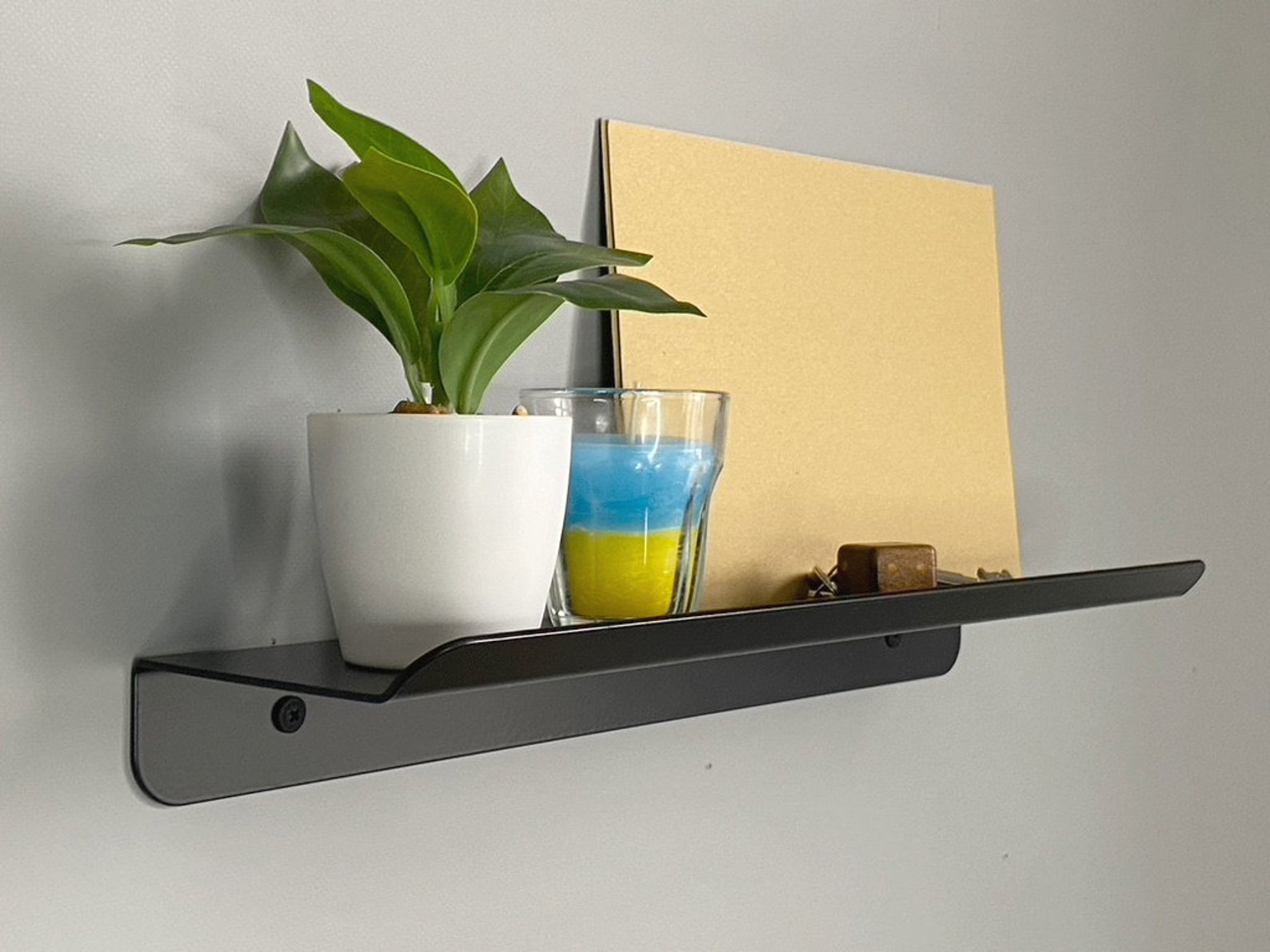 Floating Wall Shelf, Modern Metal, Decorative Minimal Display Shelf ...
