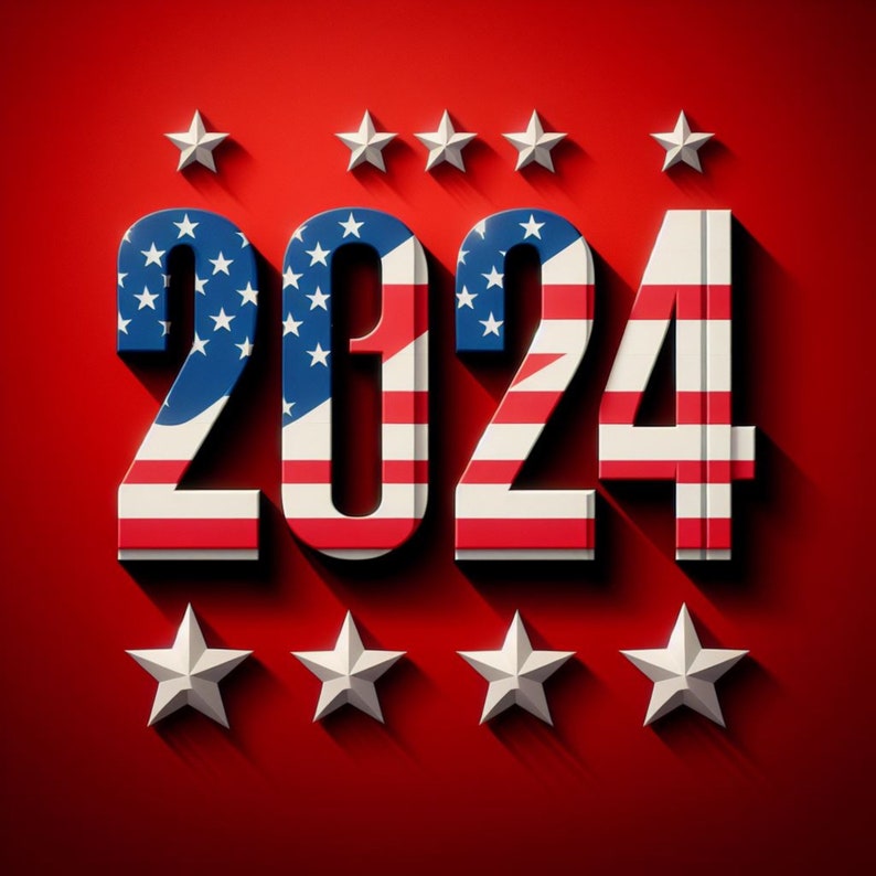 Patriotic 2024 Digital Art 2024 New Year United States Art Year 2024 ...