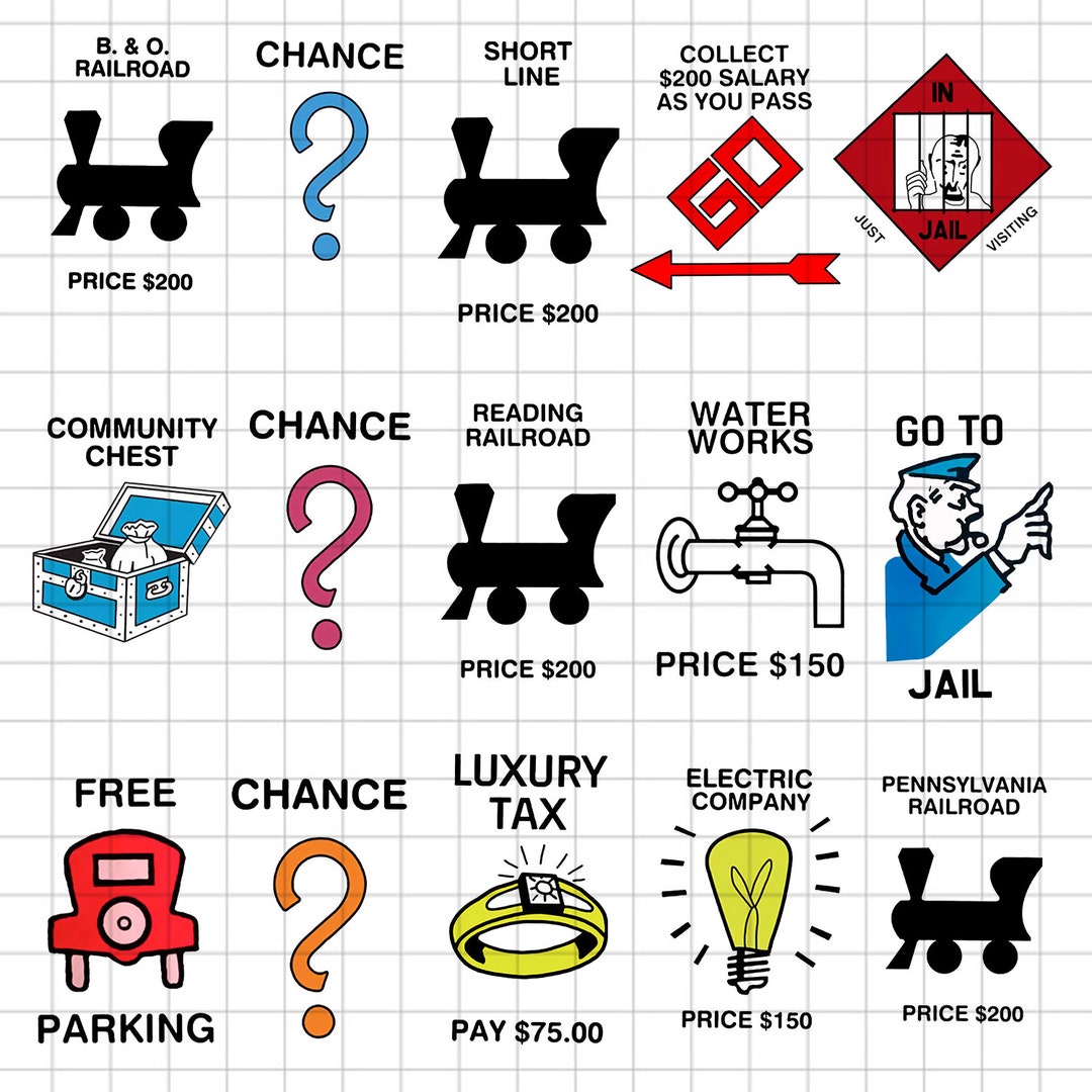 Monopoly Game Bundle Png Monopoly Game Cards Cosplay Png - Etsy Canada