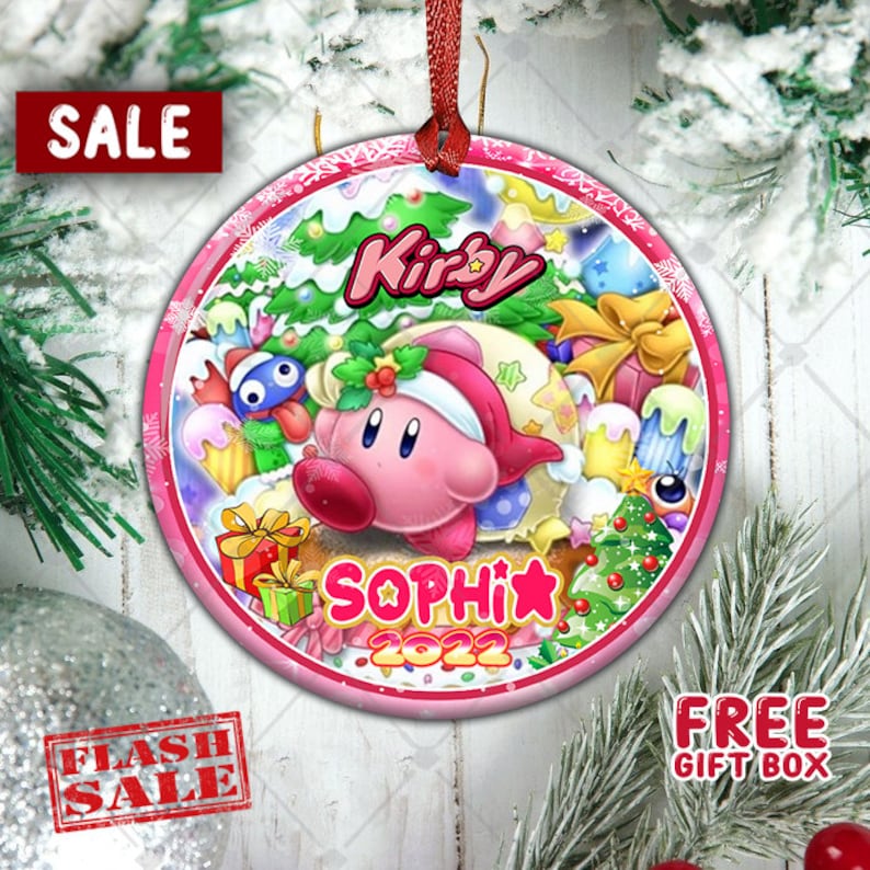 Nintendo Inspired kirby Personalizable Kirby Christmas - Etsy