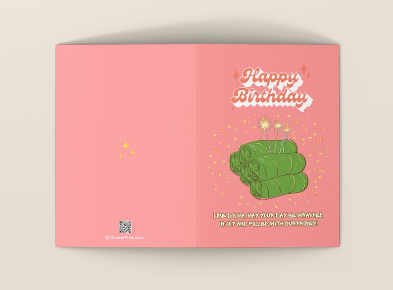 Dolma Birthday Card Arab Food Greeting Card Arabic Greeting Card Middle ...