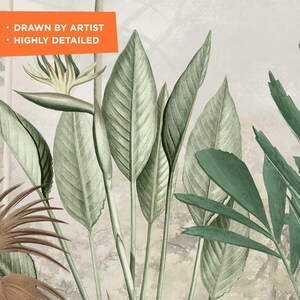 Palm Tree Forest Wallpaper, Tropical Rainforest Wall Mural, Interior ...