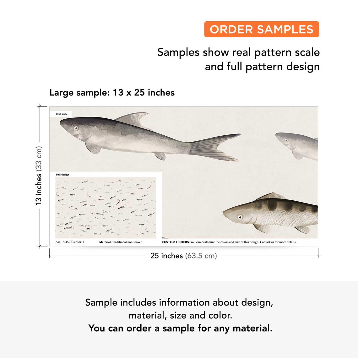 Watercolor Fish Wallpaper, Minimalistic Wall Mural, Fish Wallpaper ...