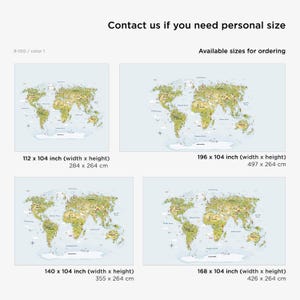 Giant World Map Temporarily Mural, Kids World Map Wallpaper ...