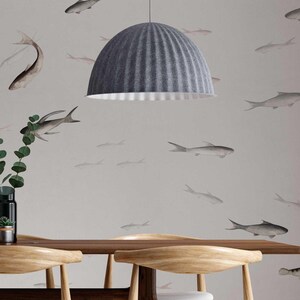 Watercolor Fish Wallpaper – Coastal Minimalist Wall Mural for Beach ...