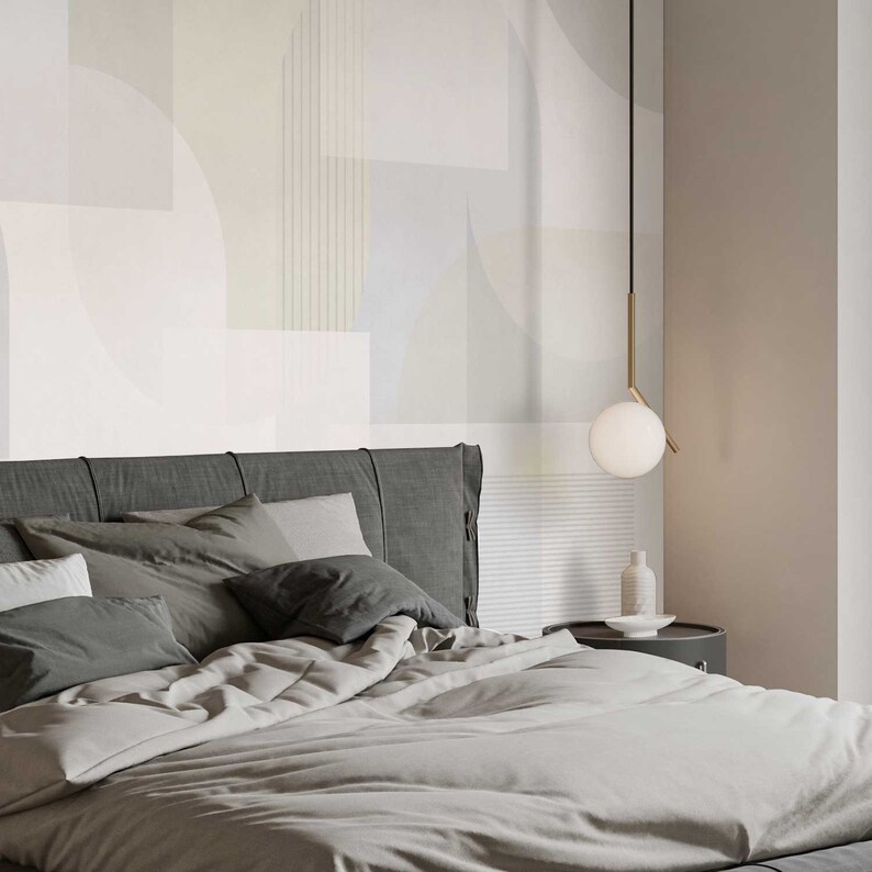 Gentle Abstract Wallpaper for the Bedroom, Geometric Wallpaper, Graphic ...