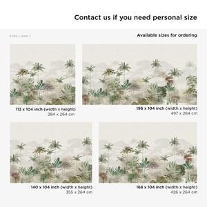 Palm Tree Forest Wallpaper, Tropical Rainforest Wall Mural, Interior ...