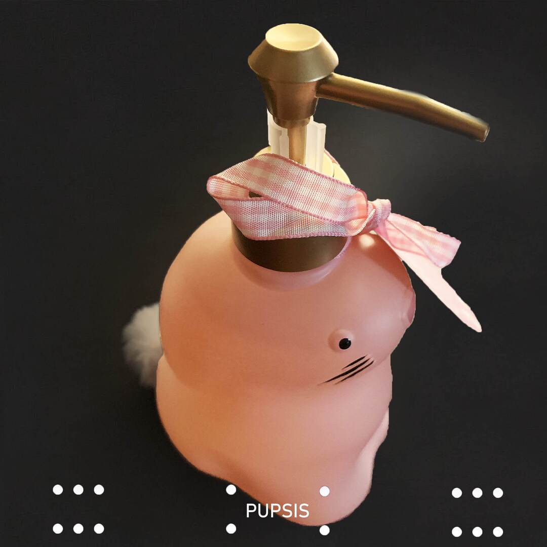 Pink Bunny Soap Dispenser: Frosted, Glass, Easter - Etsy