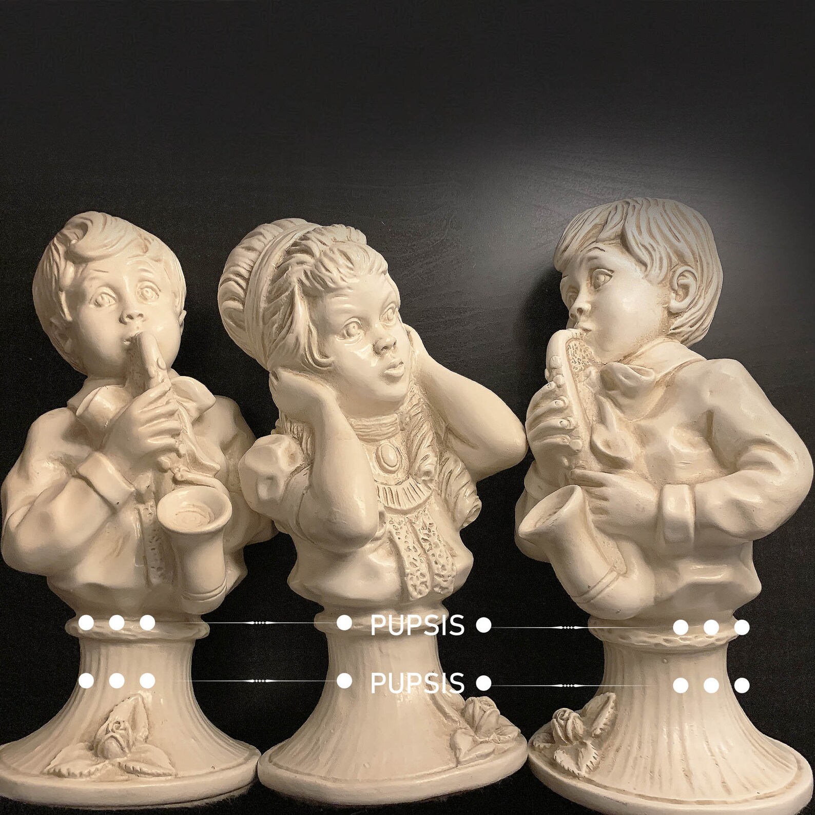 Vintage, Trio, 1971 U. Kendrick Universal Statuary Corp Saxophone Boys ...