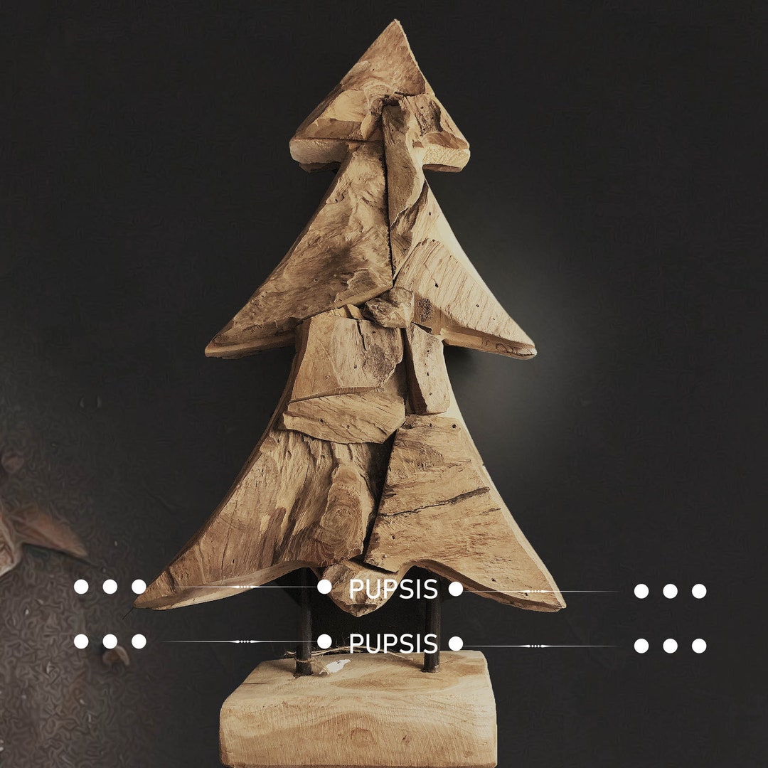 Wood Craft, 19"h X11, Rustic Style, 3lb, Tree, Holiday Decor, Mantle or ...