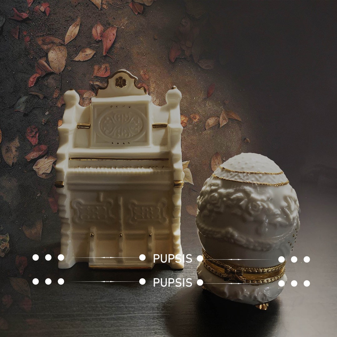 White Porcelain, Music Piano, Trinket Box, Beautiful Porcelain Gold and ...